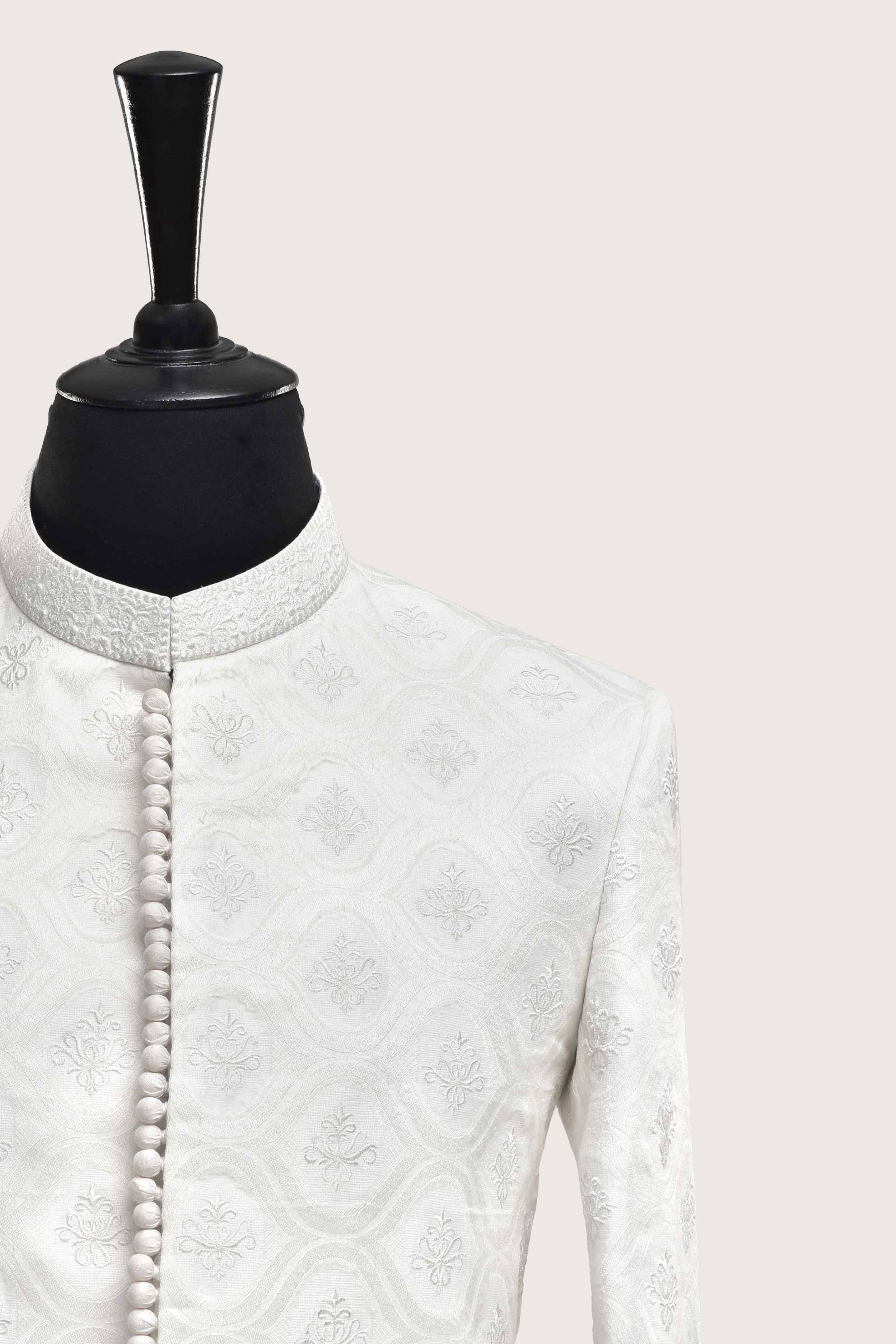 Classic Shell White Embroidered Prince Coat | Premium Menswear! – A ...
